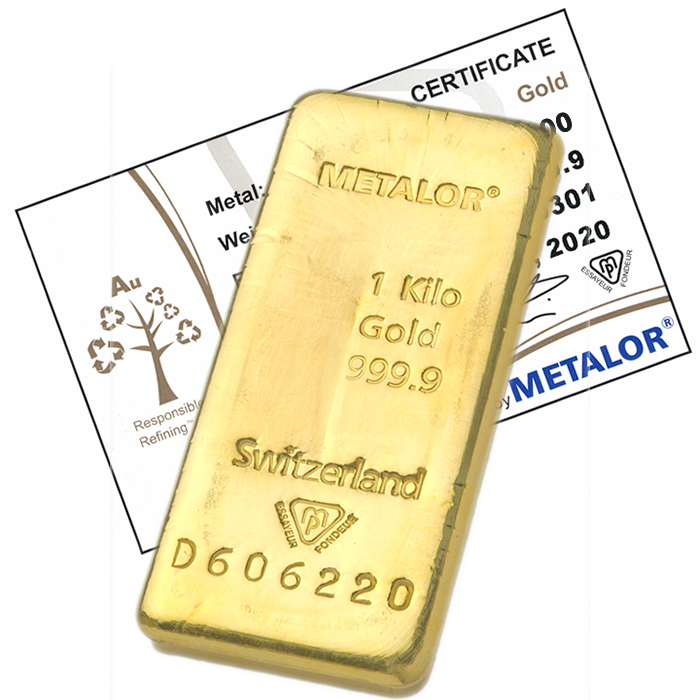 Metalor 1kg Gold Bar - Buy Bullion